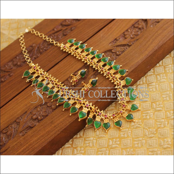 Kerala Style Special Stone Palakka Necklace Set M1373 – Urshi Collections