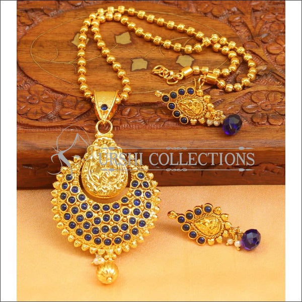 Designer Gold Plated Temple Pendant Set UC-NEW2654 – Urshi Collections